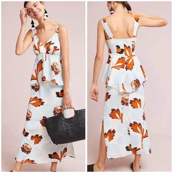 Anthropologie | Dresses | Anthropologie Postmark Pamela Floral 0 Silk ...